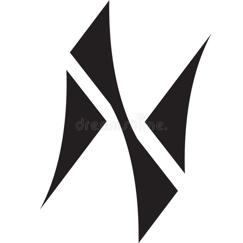 A Black, Abstract, Edgy Vertical Vector Logo with Sharp Edges Stock ...