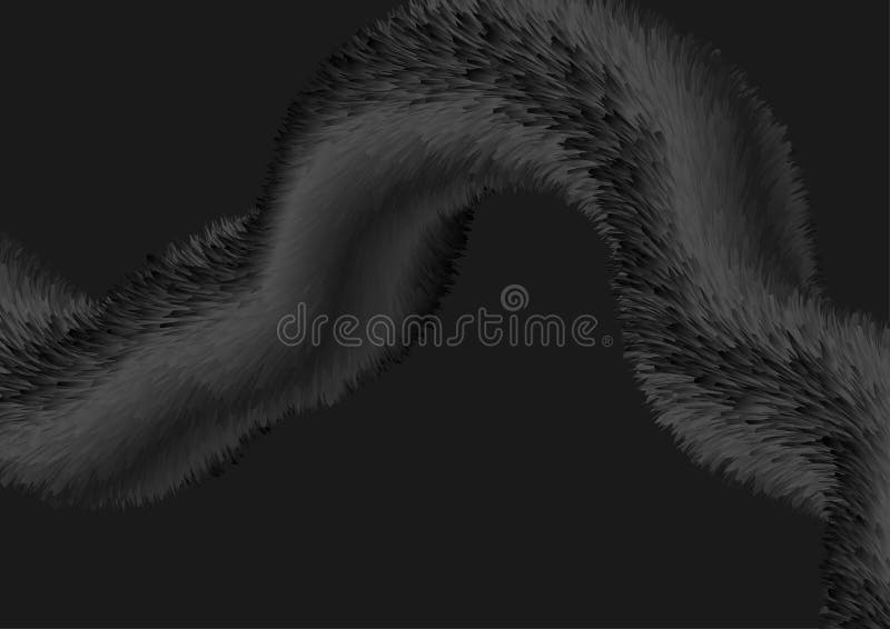 Black Abstract Fluffy Fur Wave Background Stock Vector - Illustration ...