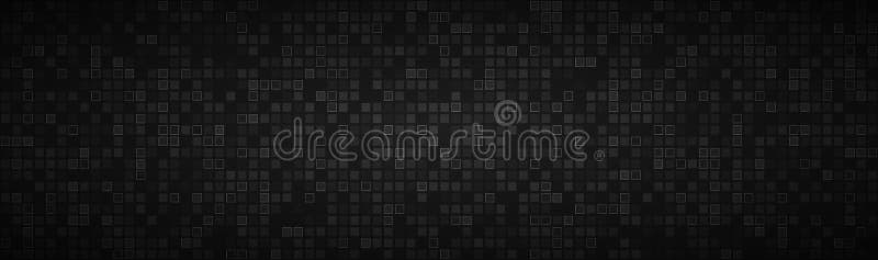 Black Abstract Header with Transparent Squares. Mosaic Look Banner ...