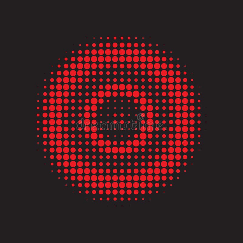 Red Halftone Gradation. Vector Illustration. Abstract Shape. Texture ...