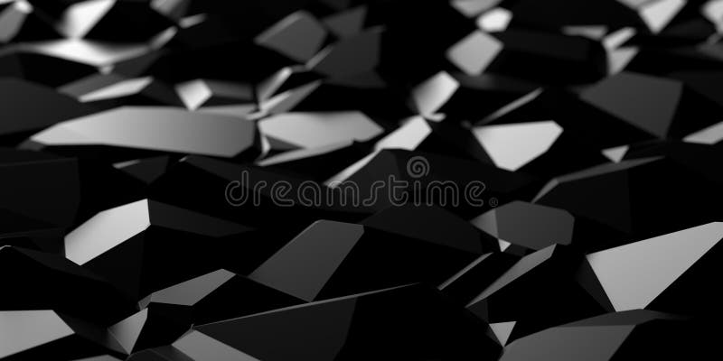 Black Abstract Irregular Geometric Polygons Background Wallpaper Banner ...