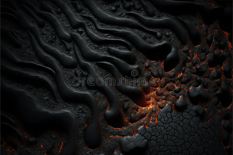 Black Abstract Lava Stone Texture Background, 3d Rendering Stock ...