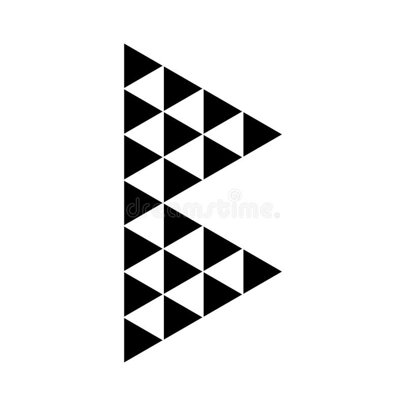 Black Abstract Letter B Icon with Multiple Triangles Stock Vector ...