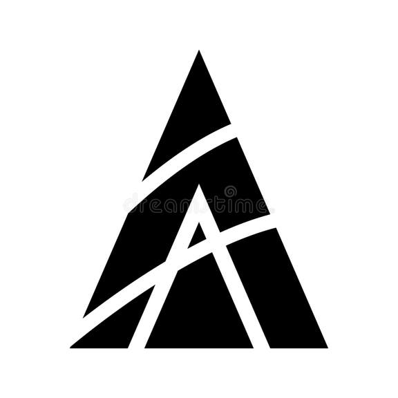 Black Abstract Letter a Icon with Split Triangles Stock Vector ...