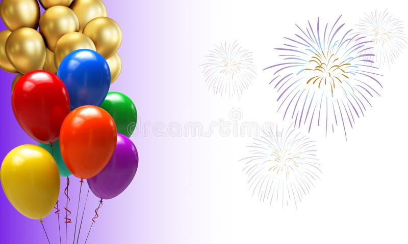 Festive Background with Colorful Balloons. Revolving Balloons Loop ...