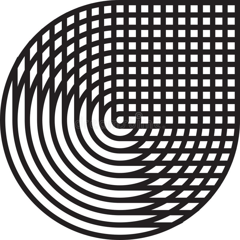 A Black, Abstract Op Art Webwork Vector Logo Stock Illustration ...