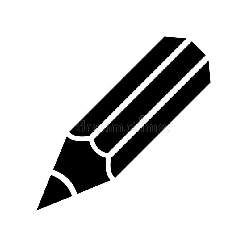 Black Abstract Pencil Stationery Icon Stock Vector - Illustration of ...