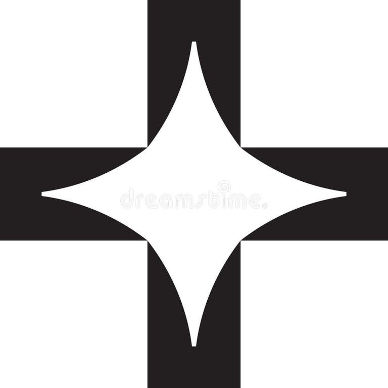 A Black, Abstract Plus Sign Vector Icon, Symbol or Logo Stock ...