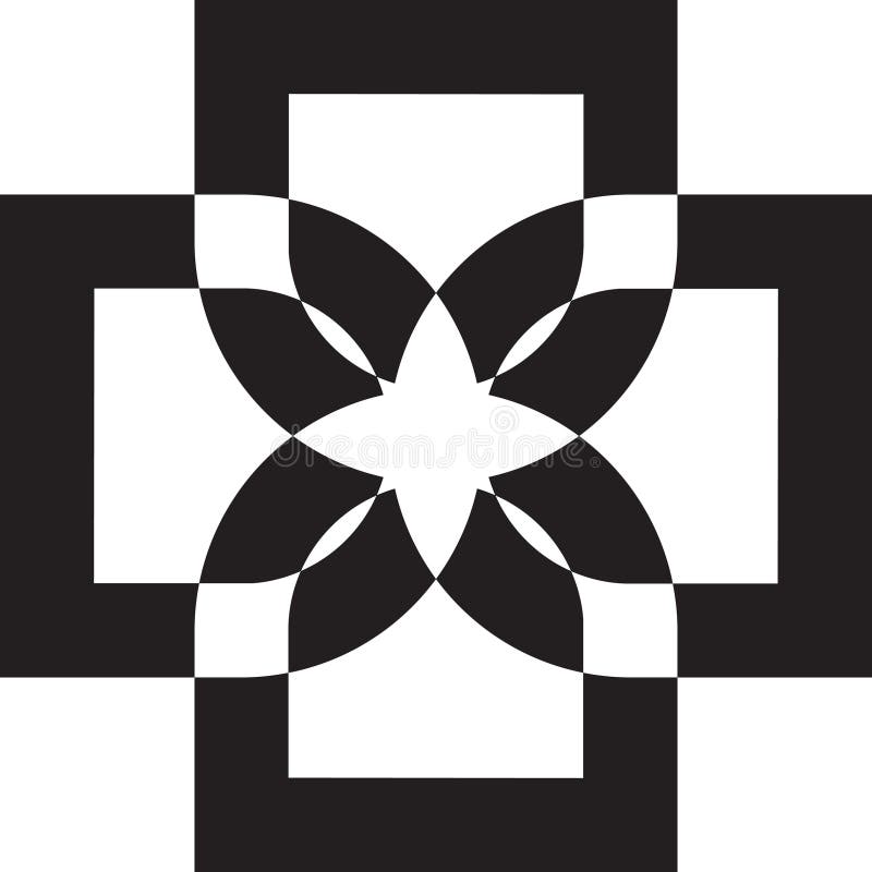 A Black, Abstract Plus Sign Vector Logo with a Flower in the Middle ...