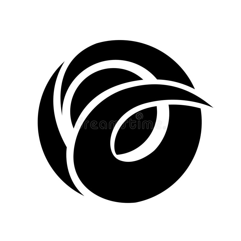 Black Abstract Round Letter a Icon with a Circle Stock Vector ...