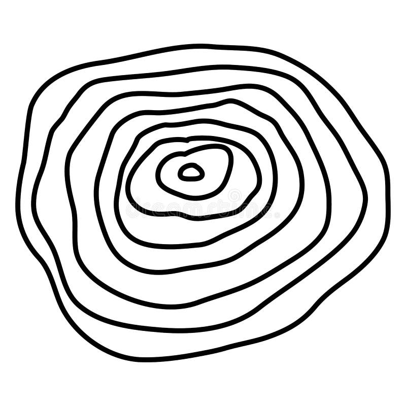 Black Abstract Round Lines, Wood Texture. Vector Illustration. Stock ...