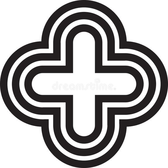 A Black Abstract, Rounded Plus Sign Vector Logo Stock Vector ...