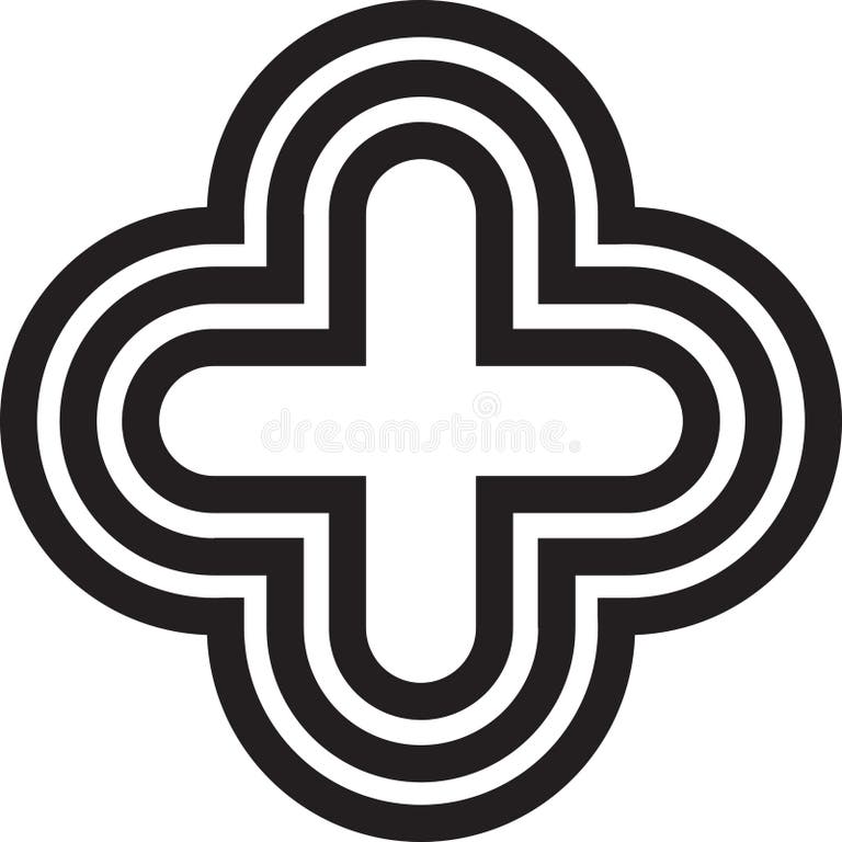 A Black Abstract, Rounded Plus Sign Vector Logo Stock Vector ...