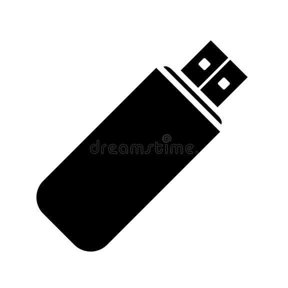 Black Abstract Simplistic USB Flash Drive Icon Stock Vector ...