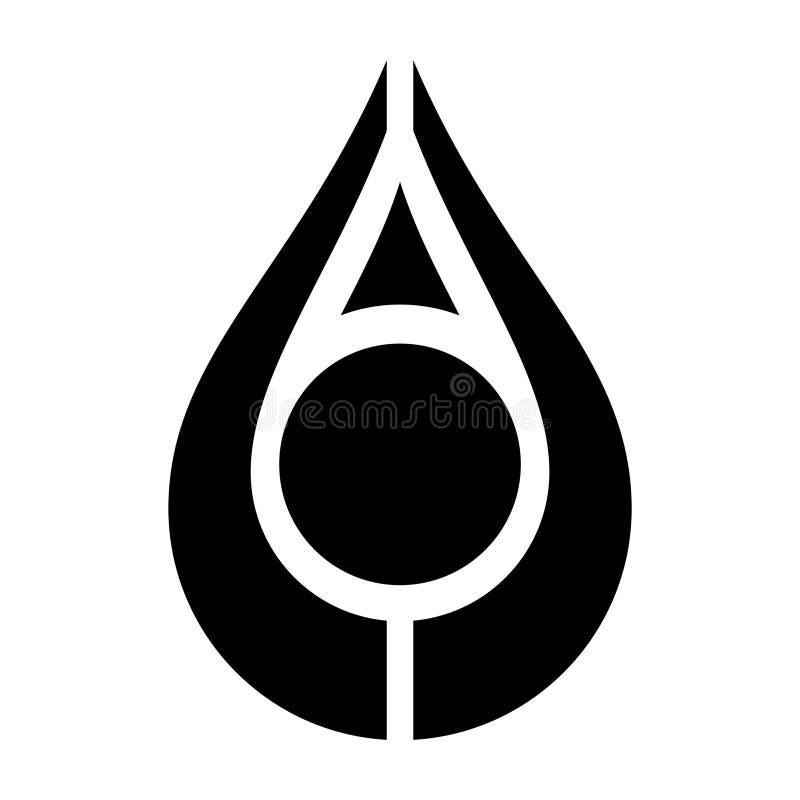 Black Abstract Spiky Water Drop Icon with a Circle Stock Vector ...