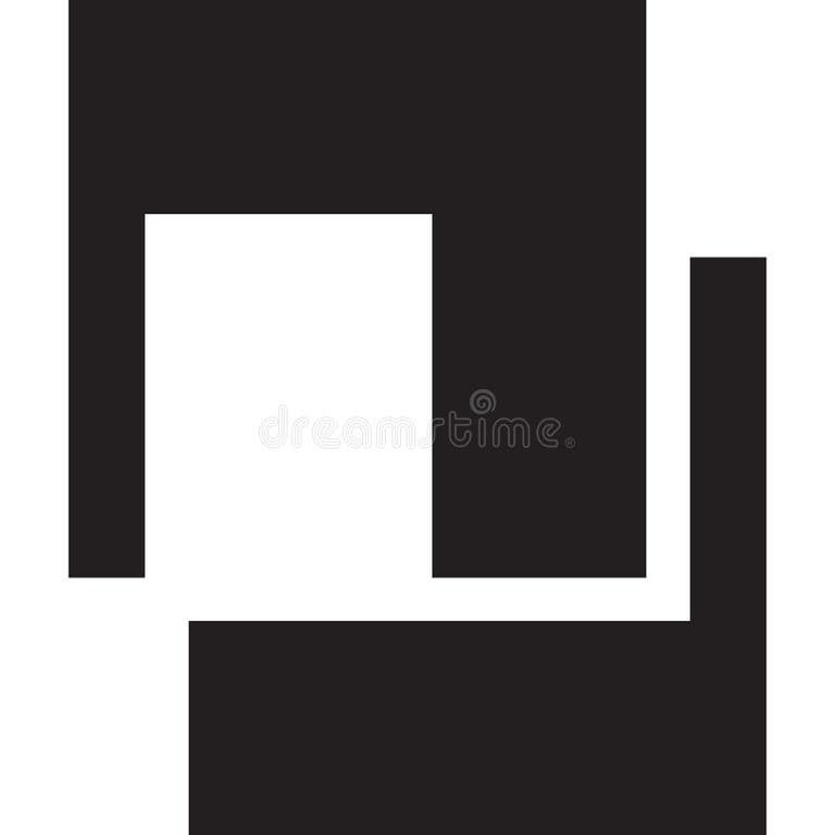 A Black, Abstract Split, Square Vector Drawing Stock Vector ...