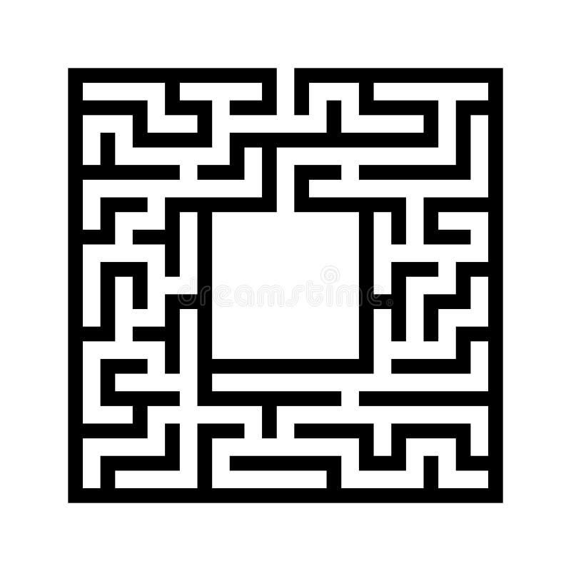Black Abstract Square Maze with a Place for Your Image. an Interesting ...