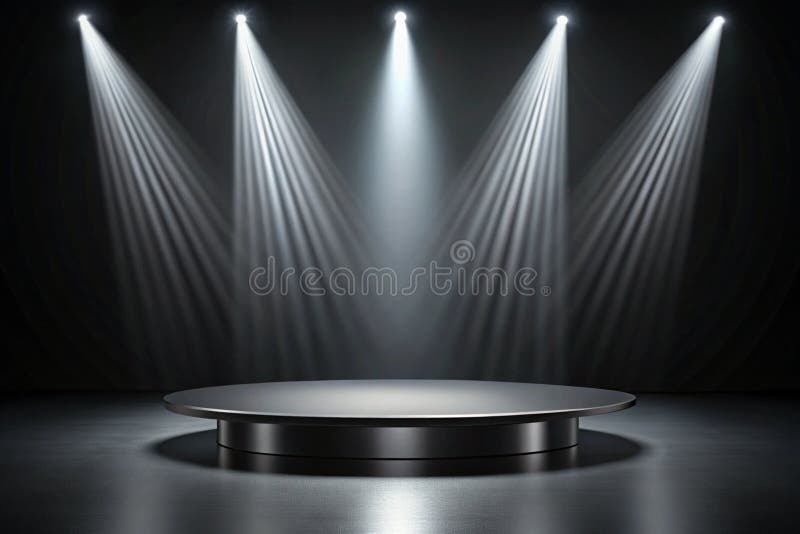 Black Abstract Stage with Light Beams for Product Placement Stock ...