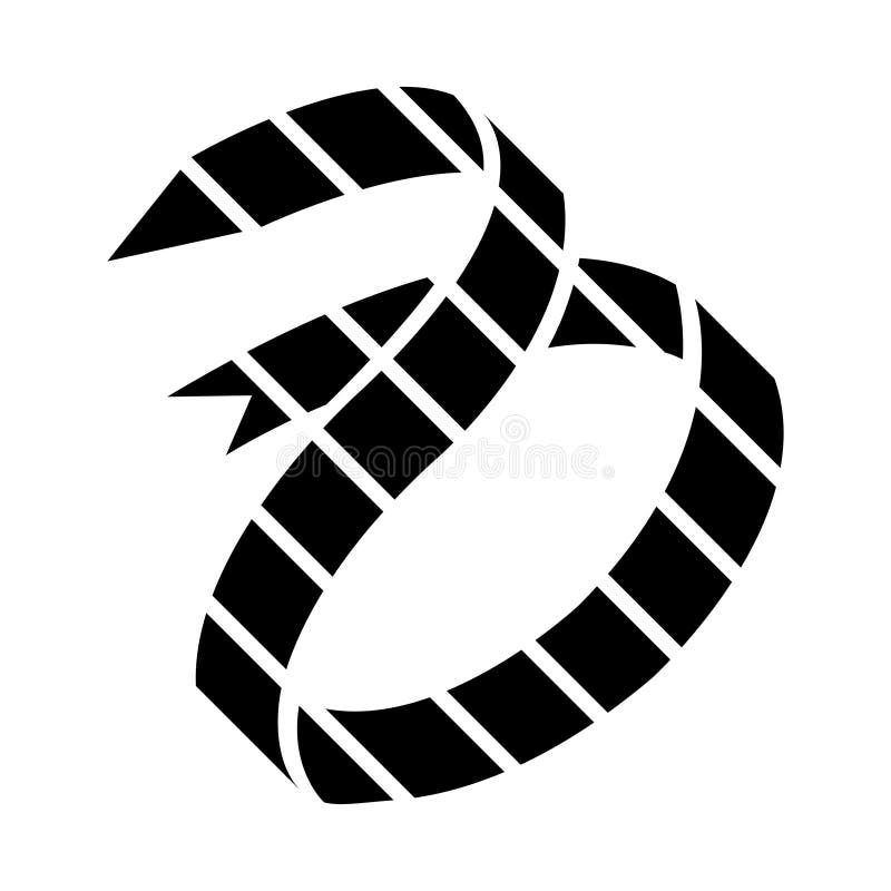 Black Abstract Striped Snake-Like Arrow Shaped Icon Stock Vector ...