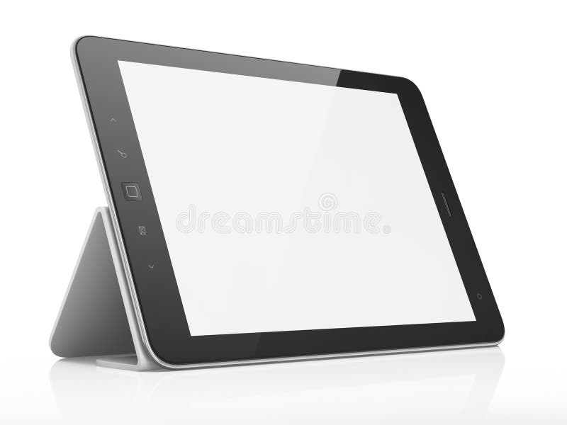 Black Abstract Tablet Pc on White Background Stock Illustration ...