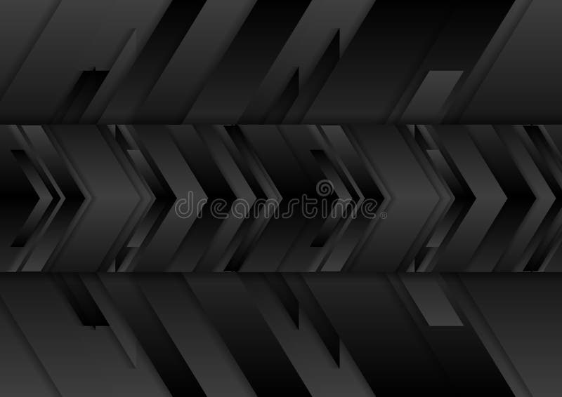 Black Abstract Tech Arrows Background Stock Vector - Illustration of ...