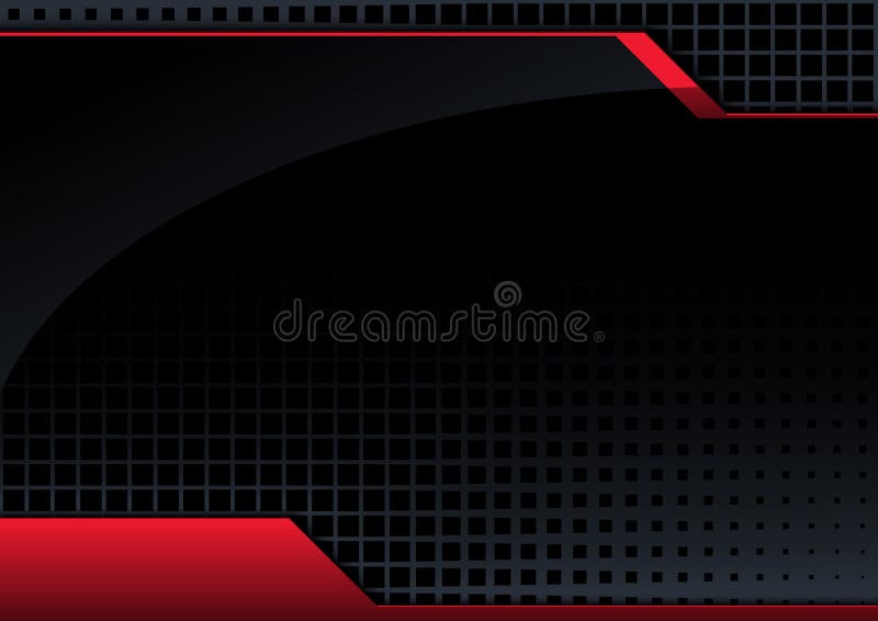 Black Abstract Tech Background with Red 3D Lines Stock Vector ...