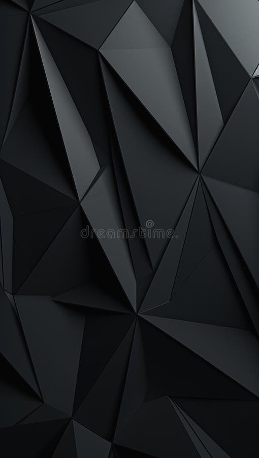 Black Abstract Triangles Face Android Renderer Large Triangular Stock ...