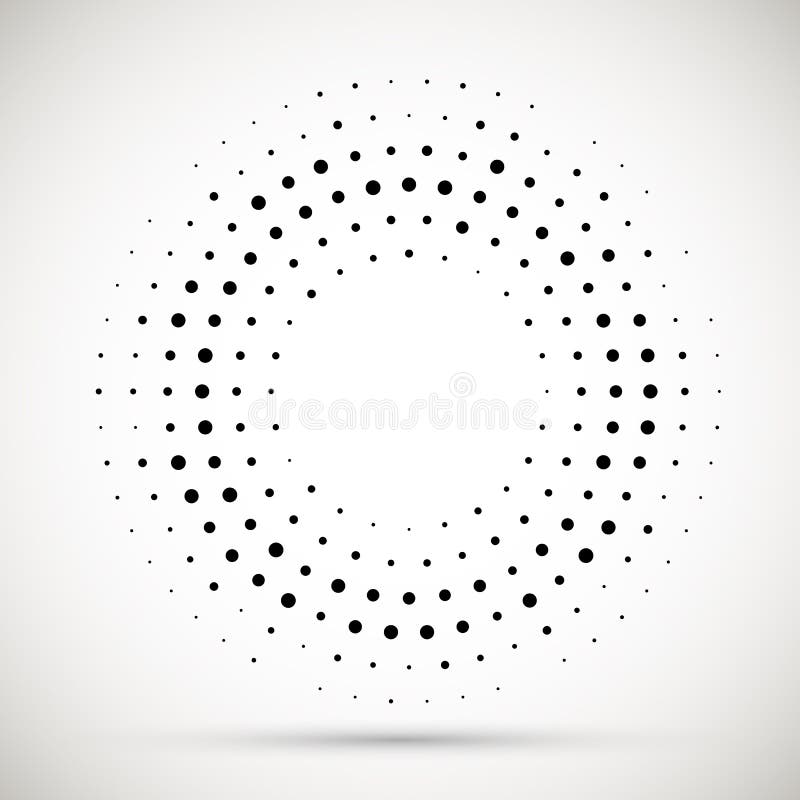 Black Abstract Vector Circle Frame Halftone Dots Logo Emblem Design ...