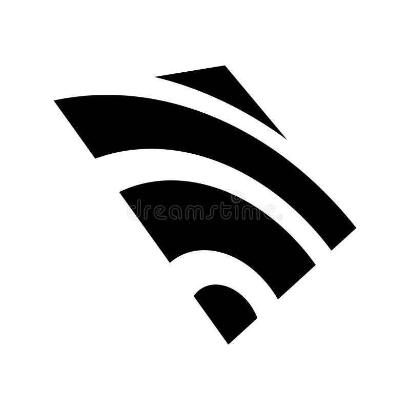 Black Abstract Wifi Shaped Square Icon in Perspective Stock Vector ...