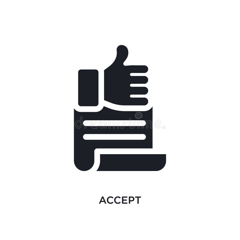 Black Accept Isolated Vector Icon. Simple Element Illustration from ...