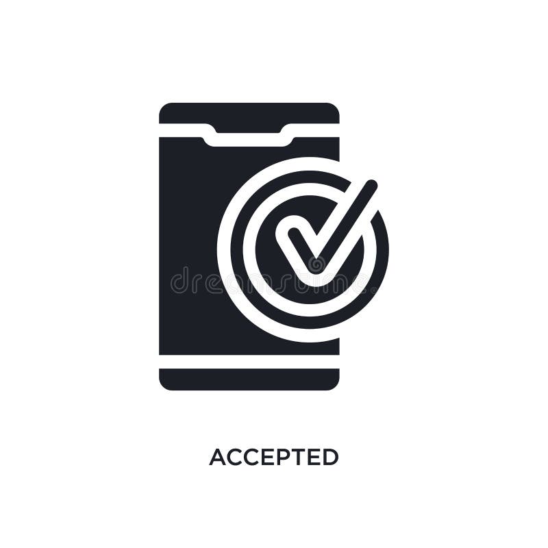 Accepted Logo Badge Design Element in Black & White Colors. Approved ...