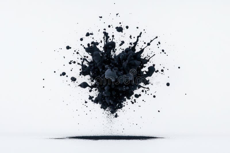 Black Acrylic Ink Swirling and Exploding in Mesmerizing Patterns and ...