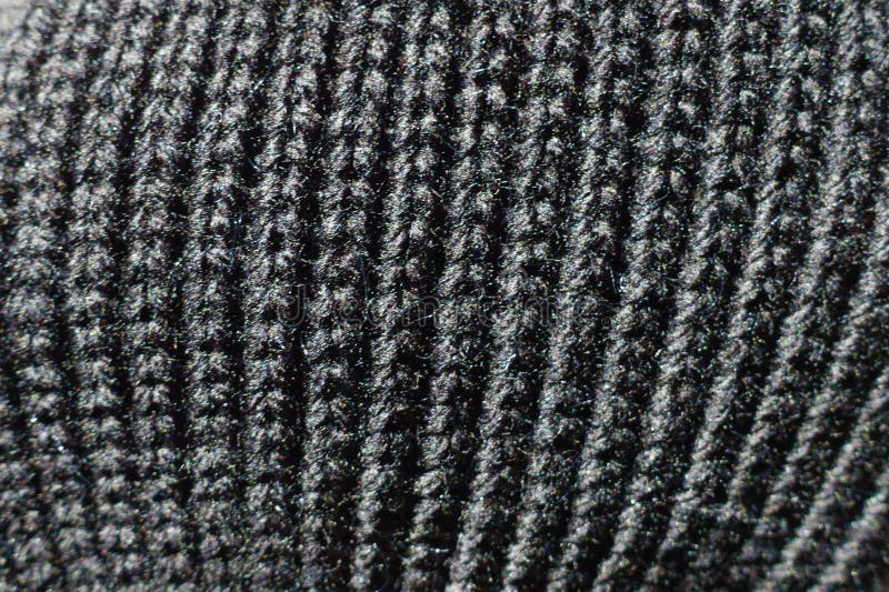 Black Acrylic Rib Knit Fabric (closeup) Stock Image - Image of ...