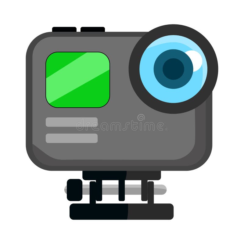 Black Action Camera for Sport Video Camera Vector Isolated on White ...
