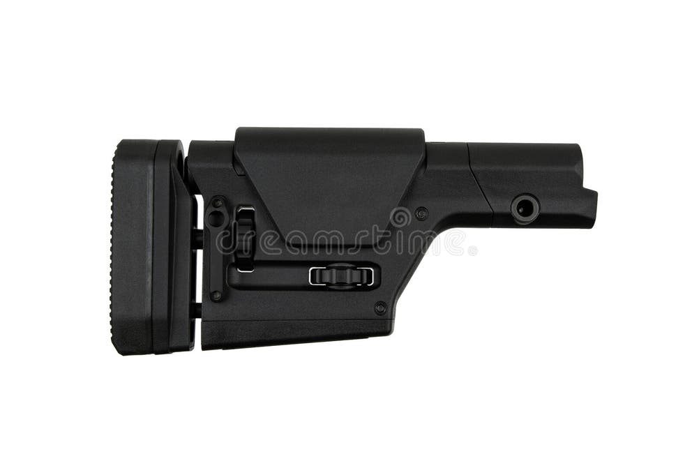 Black Adjustable Rifle Stock with a Textured Buttpad, Adjustment Knobs ...