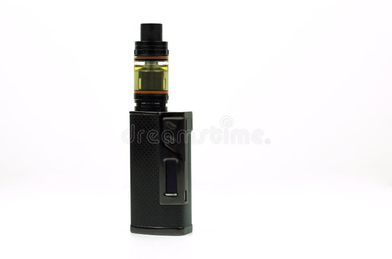 Black and Advanced E-cigarette Vaping Box Mod Isolated Stock Image ...