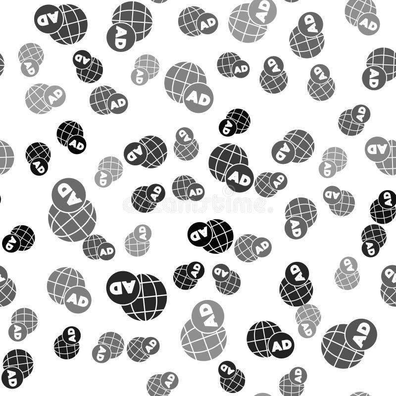 Black Advertising Icon Isolated Seamless Pattern on White Background ...