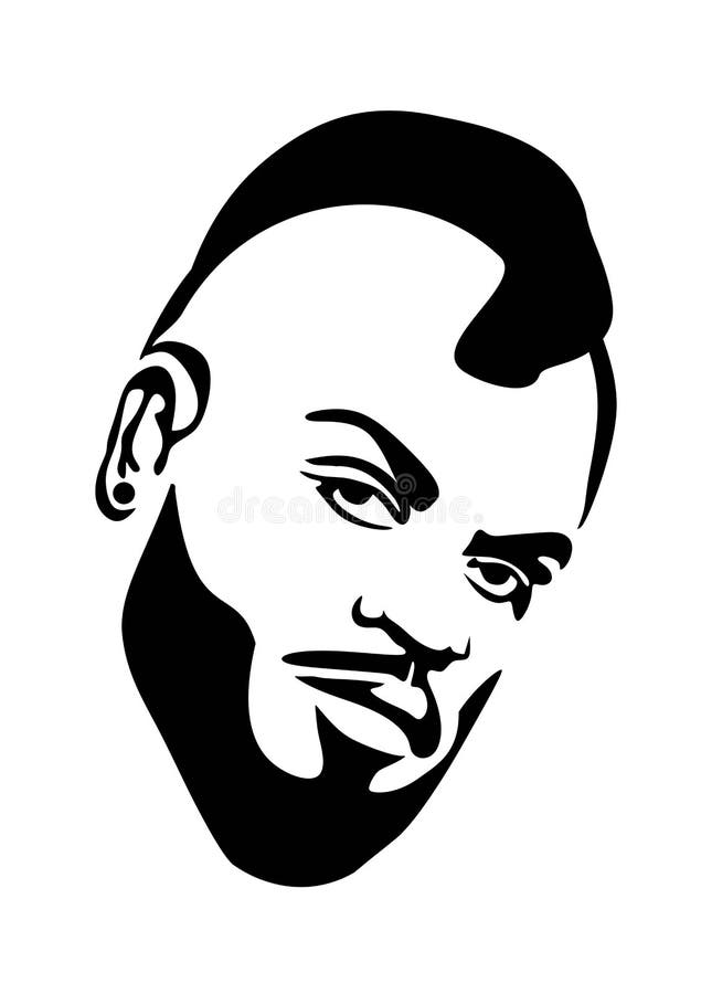 Black African African American Male Portrait Face Vector Silhouette