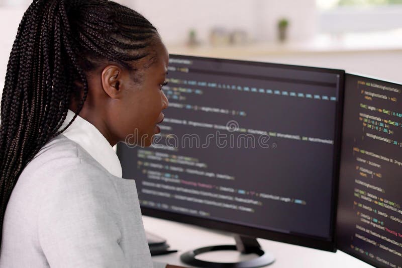 Black African Coder Develops Complex Web Computing Stock Image - Image ... Black African Coder Develops Complex Web Computing Stock Image - Image ...