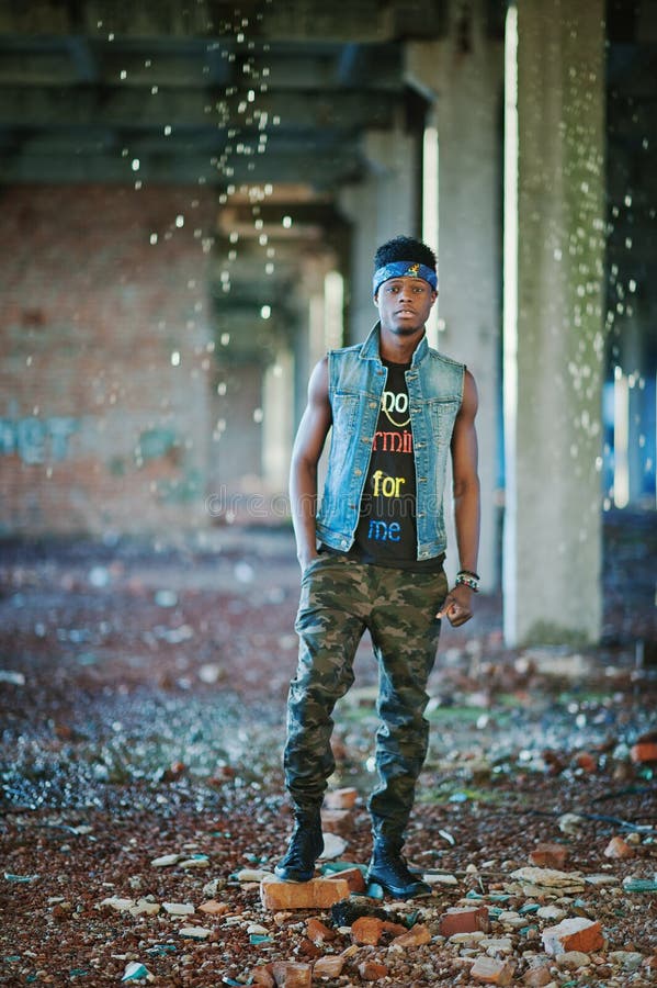 Black Afroamerican Man Gangsta Rap Singer Stock Photo - Image of ethnic ...