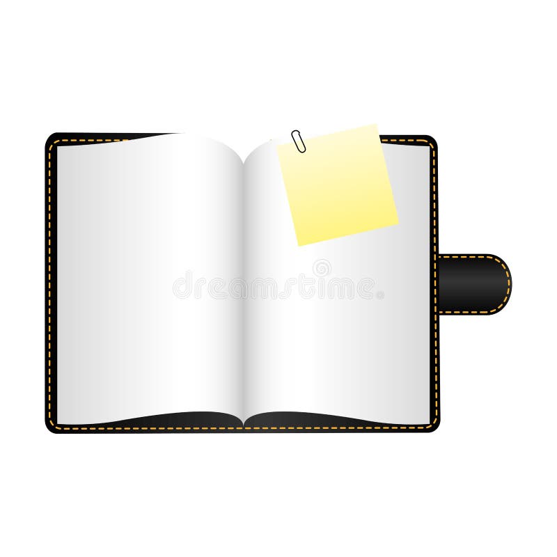 Black Agenda with Big Paper Note Stock Illustration - Illustration of ...
