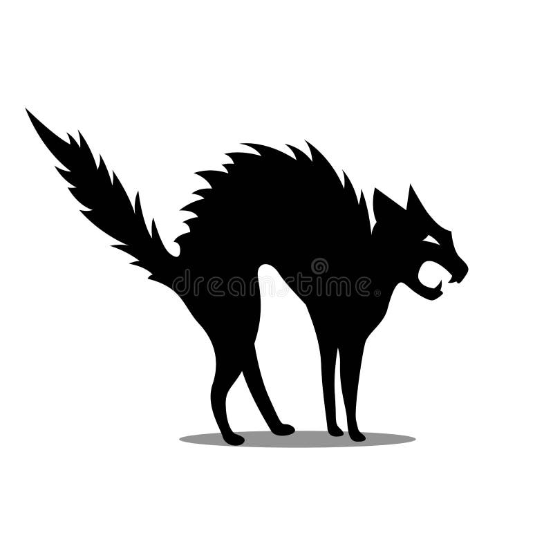 Black Aggressive Cat stock illustration. Illustration of eyes - 57454275