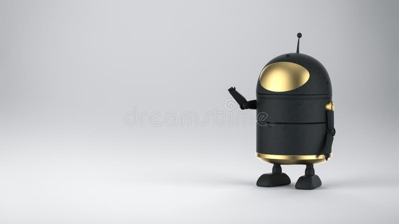 Black ai robot stock illustration. Illustration of automation - 225974688