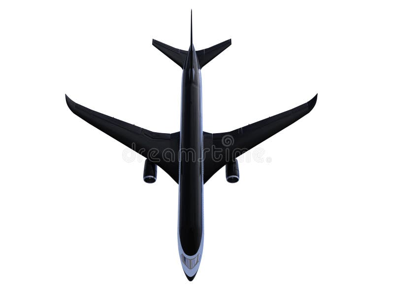Black Aircraft Isolated View Stock Illustration - Illustration of black ...