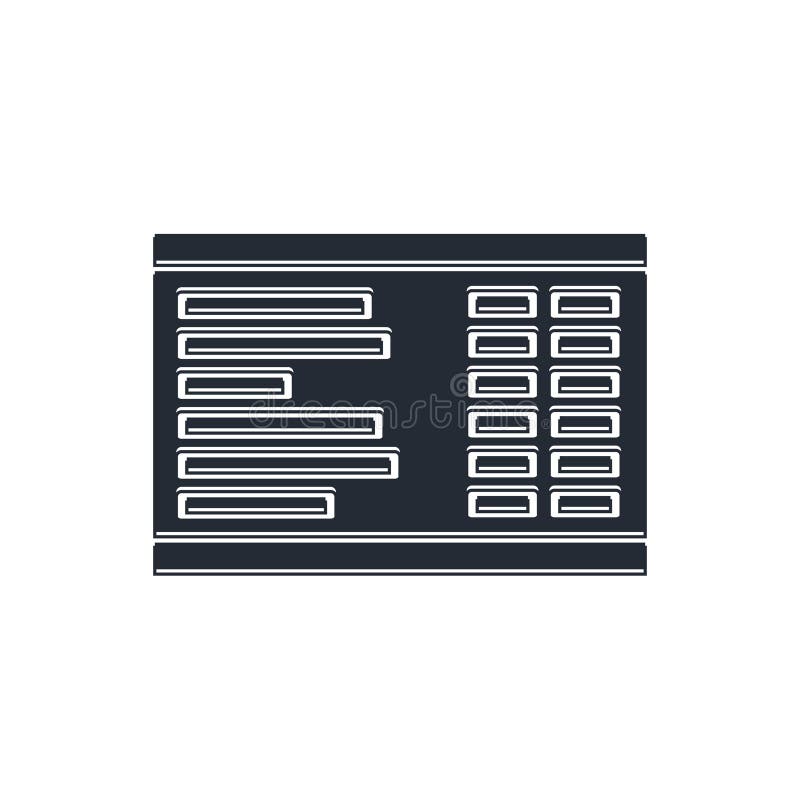 Black Airport Board Icon Isolated on White Background. Mechanical ...