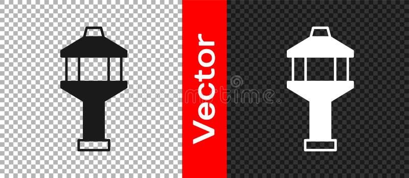 Black Airport Control Tower Icon Isolated on Transparent Background ...