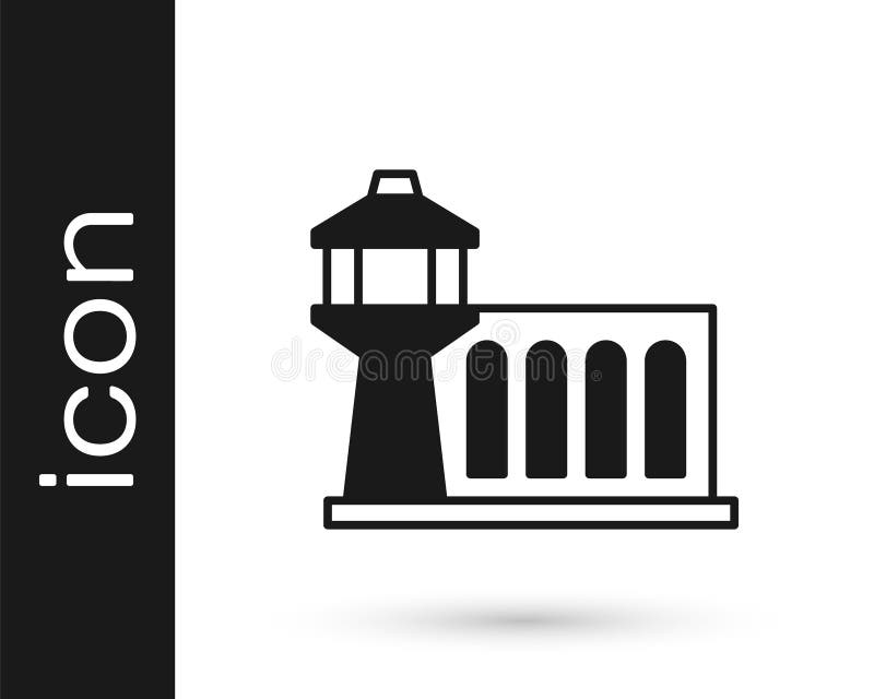 Black Airport Control Tower Icon Isolated on Transparent Background ...