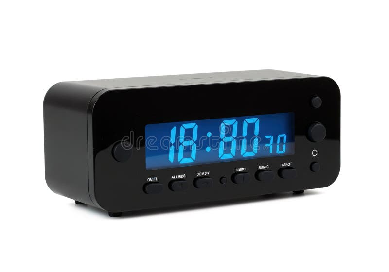 A Black Alarm Clock with a Blue Face Showing the Time As 18:80 AI ...