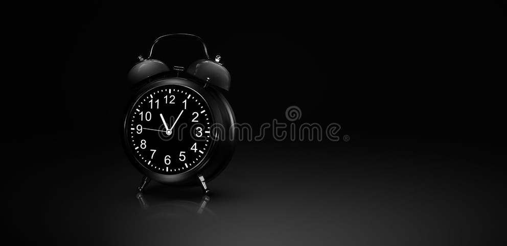 Black Alarm Clock stock image. Image of concept, night - 248810307