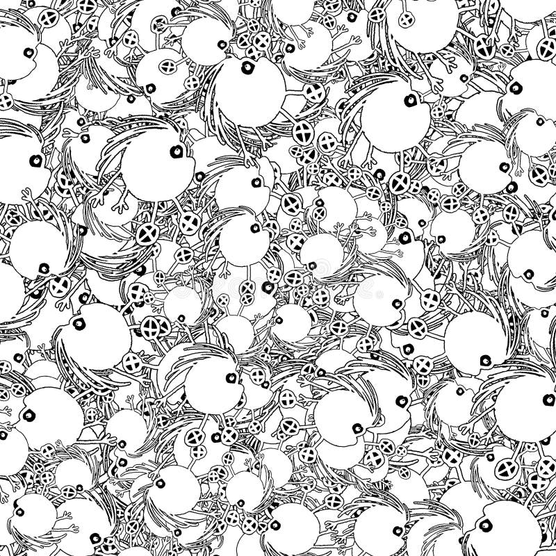 Cartoon Alien Snake Pencil Drawing Motif Pattern Stock Illustration ...